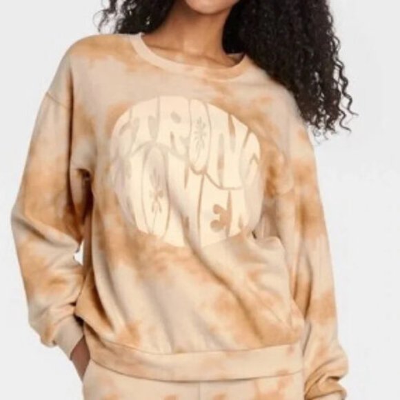 Target | Tops | Isaac Morris Target Sweatshirt Tan Tie Dye Strong Women ...